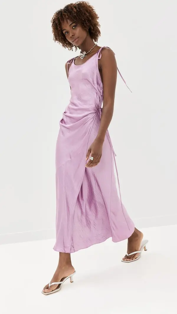 Acne Studios Sleeveless Wrap Dress - Lilac Purple | Editorialist